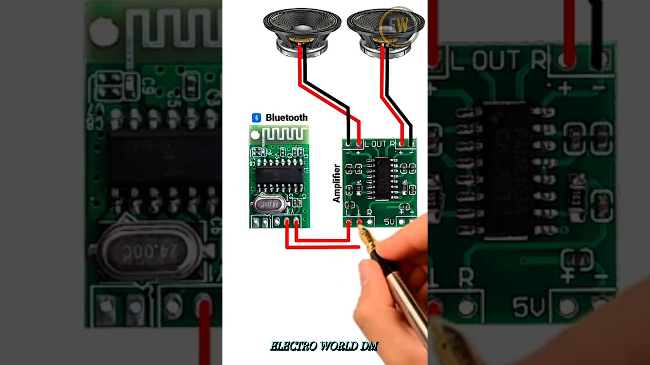🔊 Diy Bluetooth Audio Amplifier Circuit../5v DC Powered../Dual Speaker Setup../Pam 8403 🔊