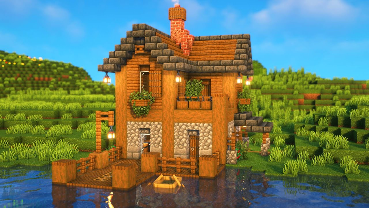 Simple Lakeside Starter House in Minecraft [Tutorial] - マイクラビルダーズ