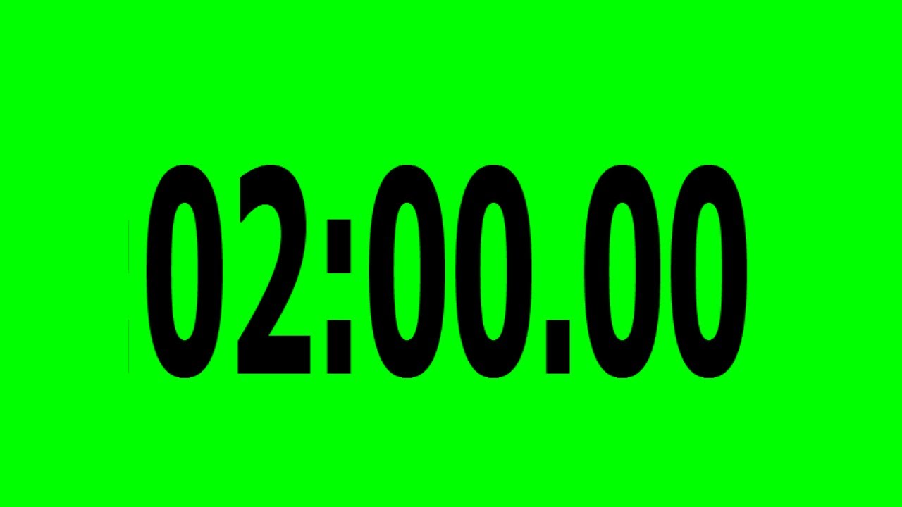 2 minute timer green screen nomusic Countdown free