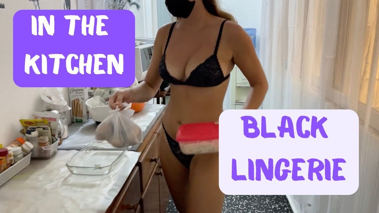 Black Lingerie in the Kitchen | Feeling at Home