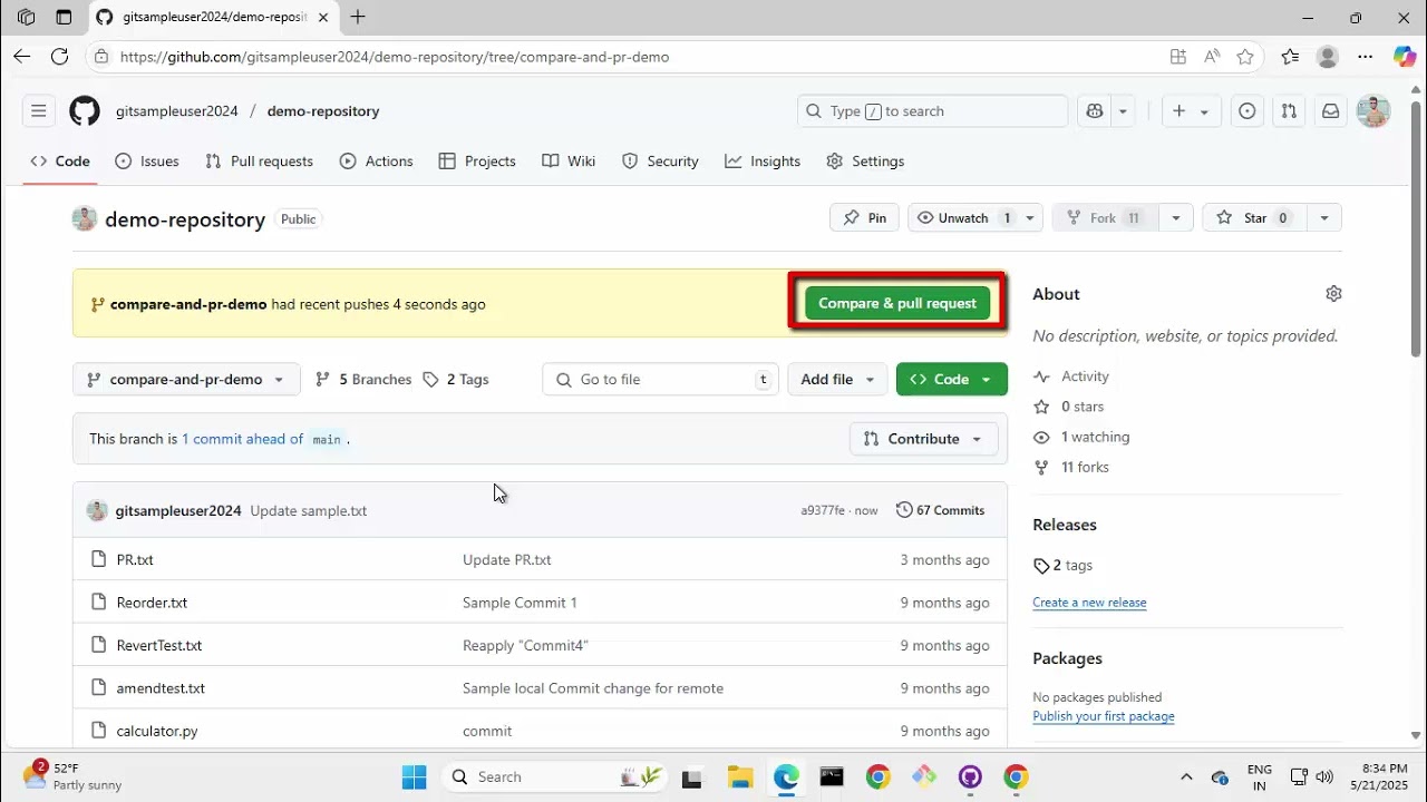 GitHub Compare and Pull Request Basics Explained | Beginner's Guide