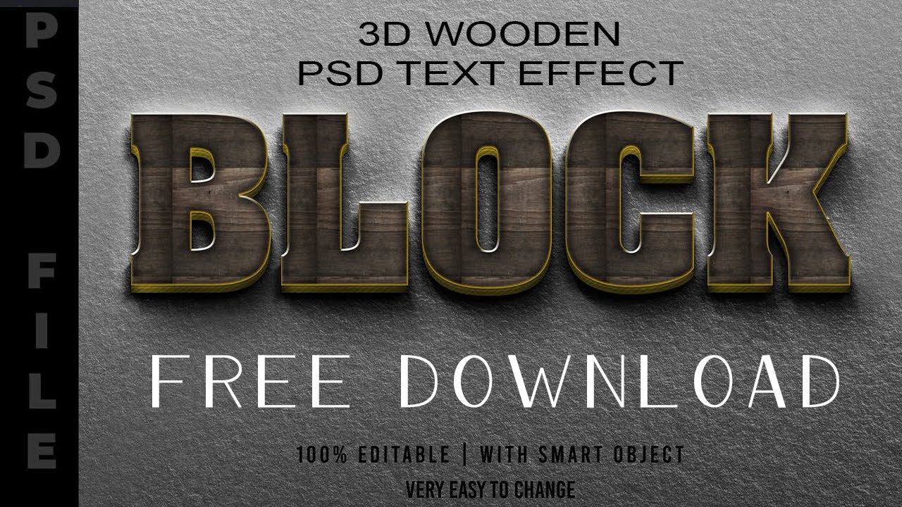 3D Wooden Editable Text Effect Photoshop Tutorial
