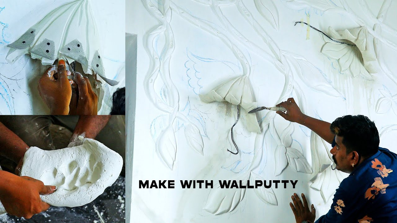 flower wall decor mural making process tutorial for Beginners