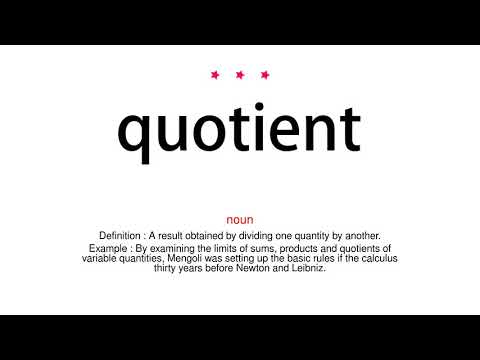 How to pronounce quotient - Vocab Today