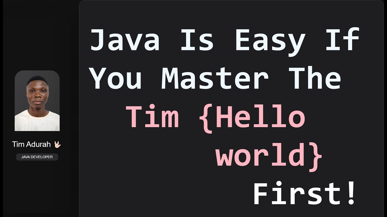 java tutorial ( hello world deep explanation ) | JAVA TUTORIAL |