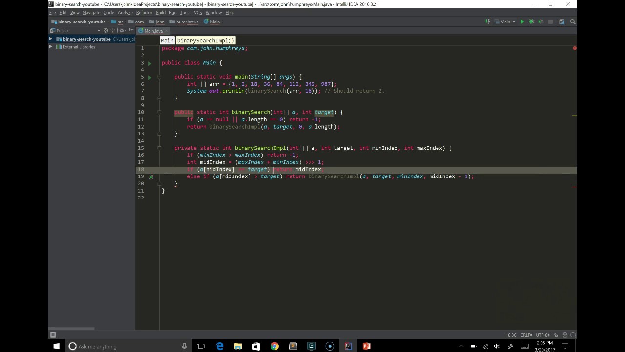 Binary Search - Live Coding Example - Java Interview
