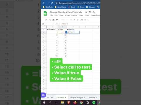 How to use the IF function in Google sheets and excel