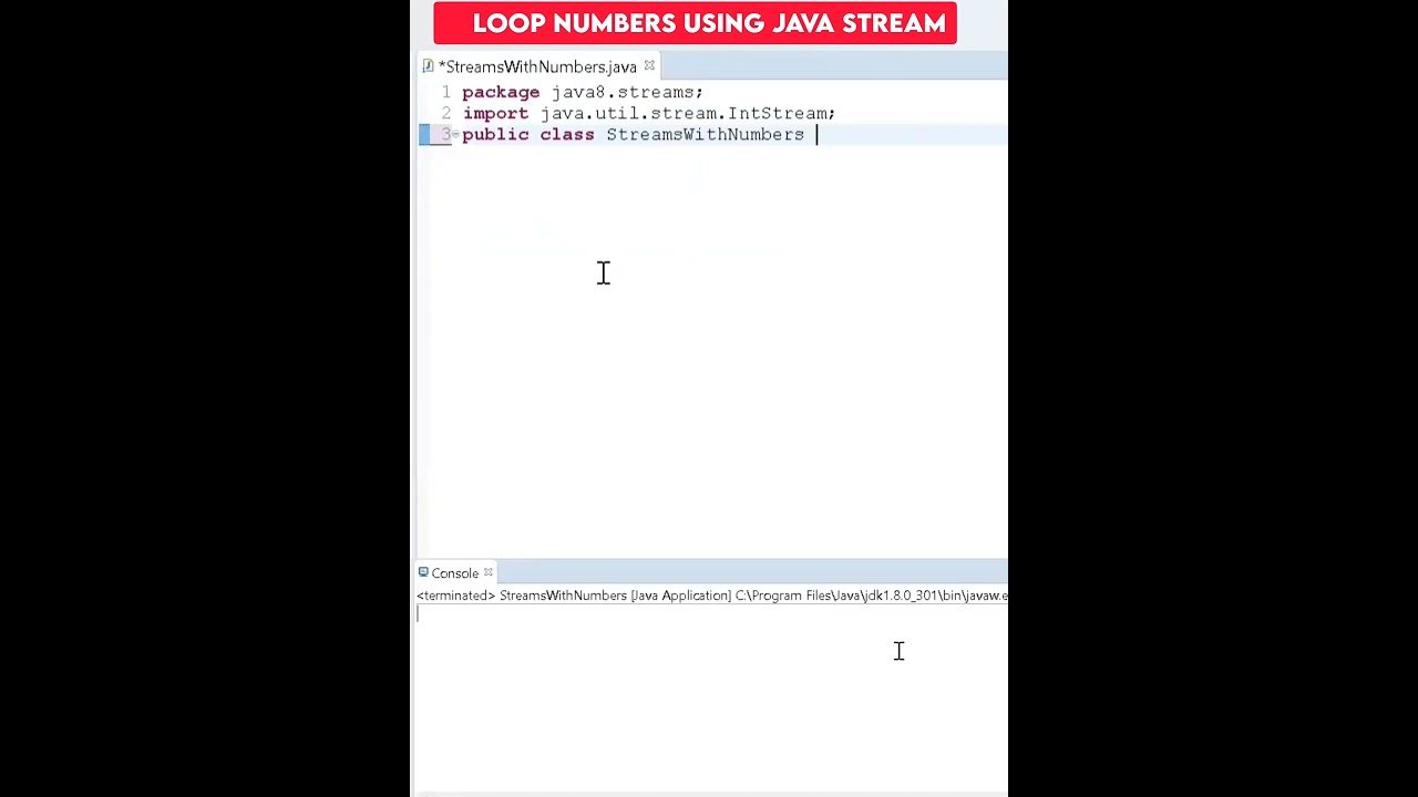 Loop Numbers using Java Streams API #java8