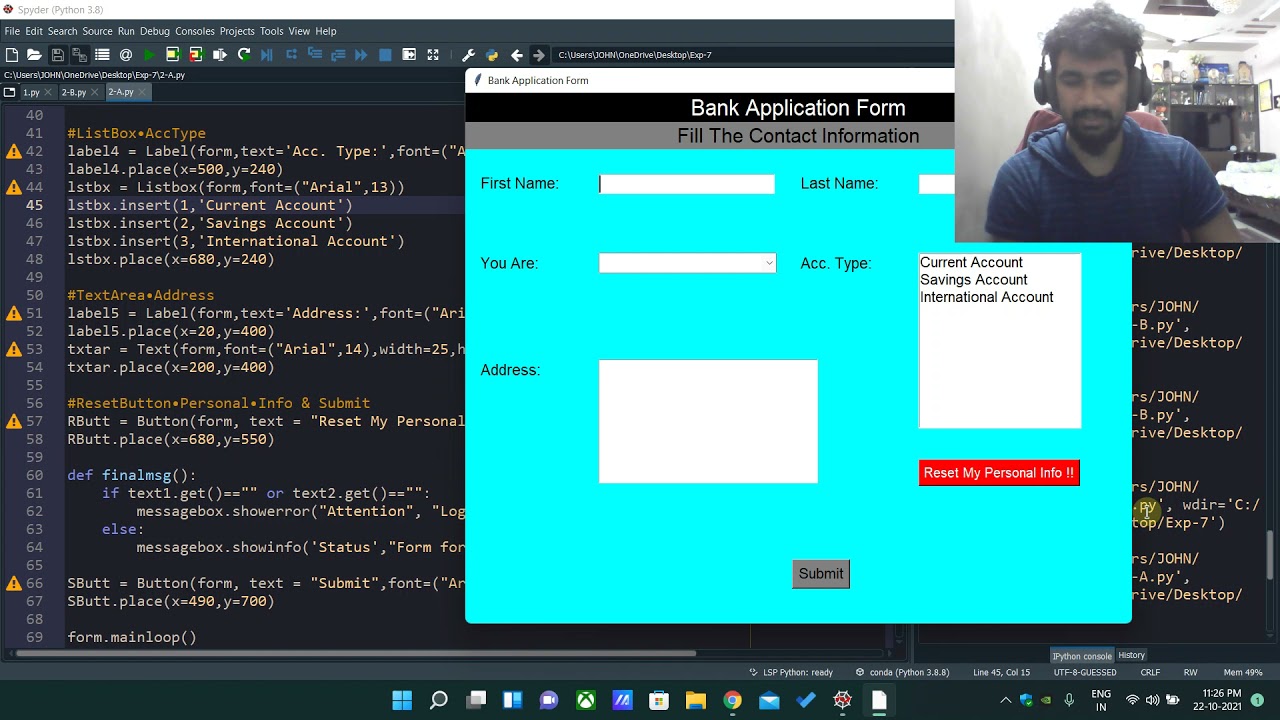 Exp 7 Python Programming Lab URK18CS074