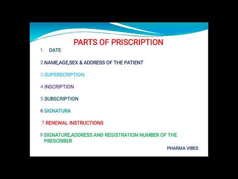 Prescription Part-I (Definition of prescription, Various parts of prescription) by Ketan Chandrakant