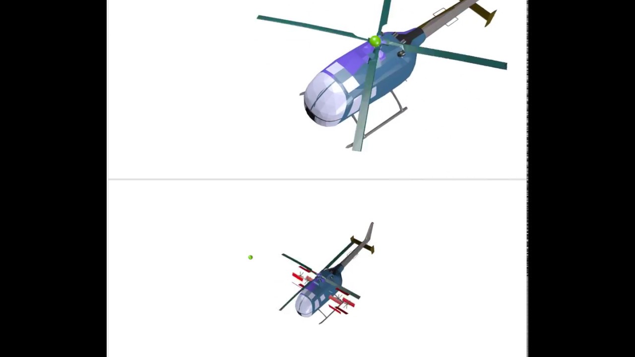 Heligyro path following multibody simulation
