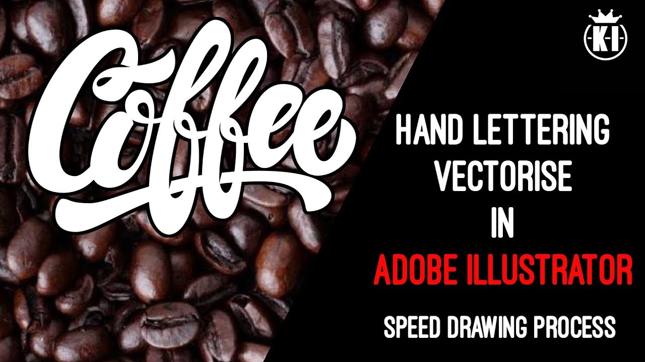 Coffee. Lettering vectorization process in Adobe Illustrator