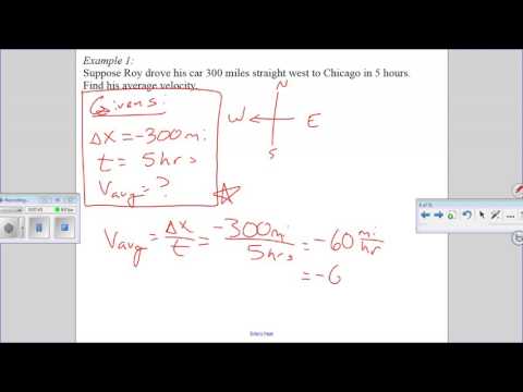 H Instantaneous, Average & Constant Velocity