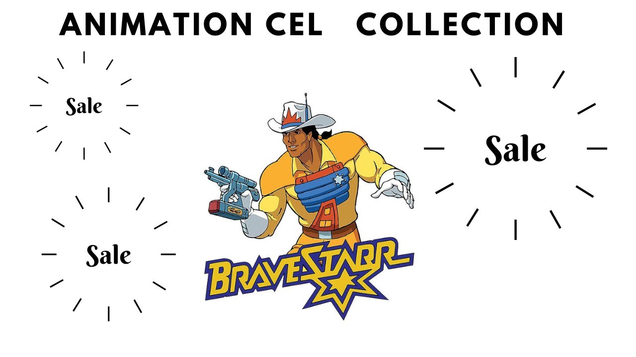 BRAVESTARR Animation Cel Backgrounds Vintage Cartoon Art collection + bonus collection footage