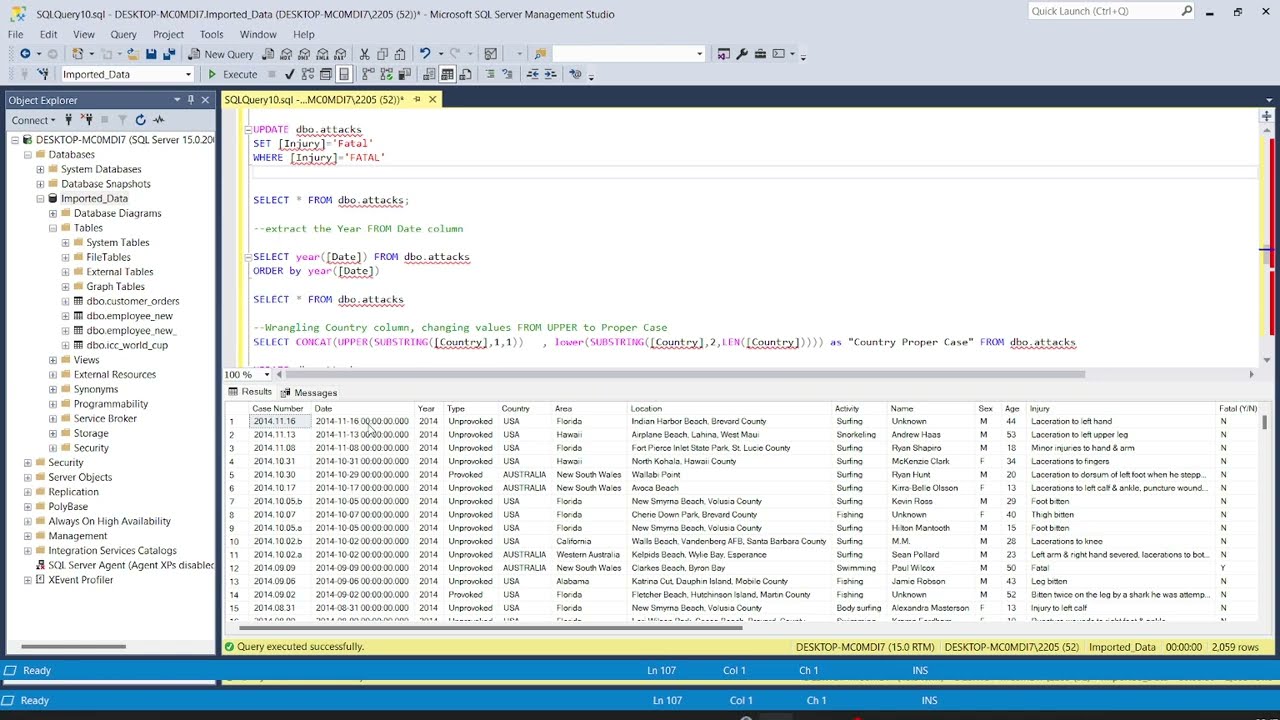 Data Wrangling and cleaning | SQL for Beginners