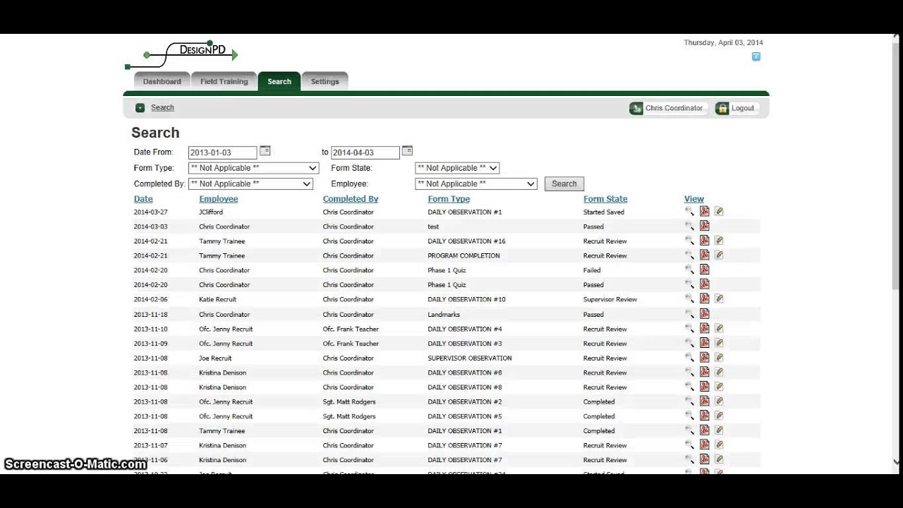 Agency360 Field Training Evaluation Program FTO Software