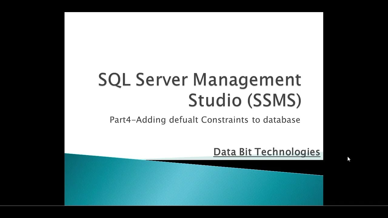 SQL Server Part-4 Adding Default Constraint