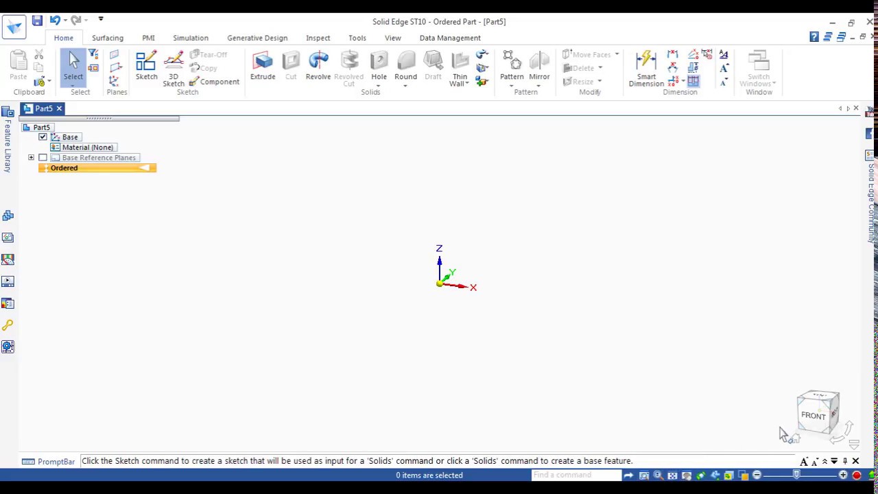 User Interface- Siemens Solid Edge Tutorial