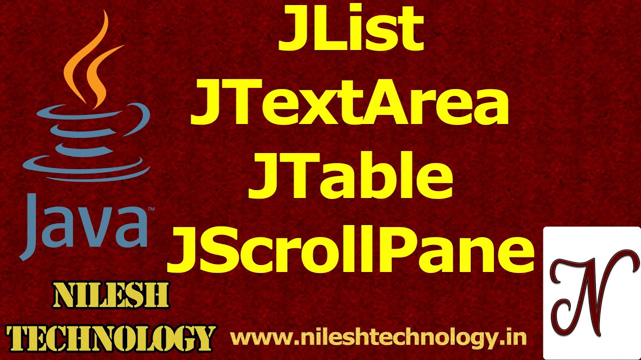 Java JList | JTextArea | JTable | JScrollPane
