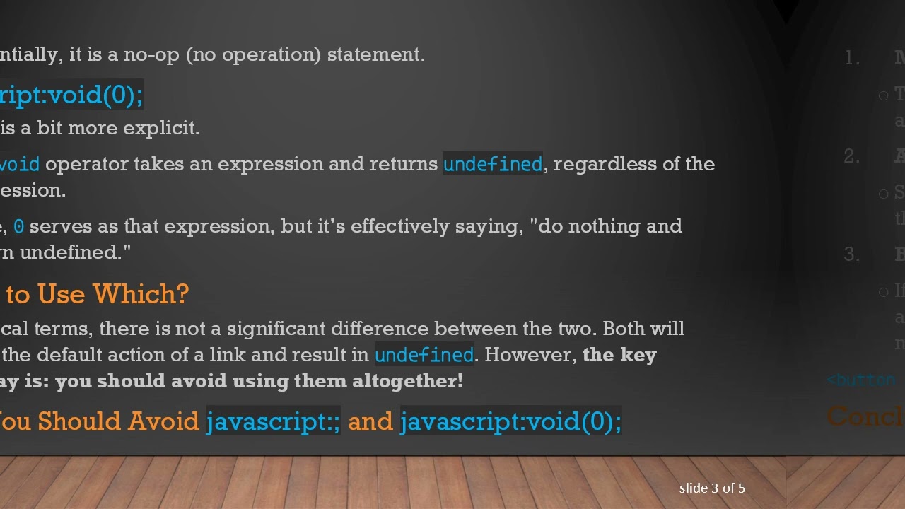 Understanding the Difference Between javascript:; and javascript:void(0);
