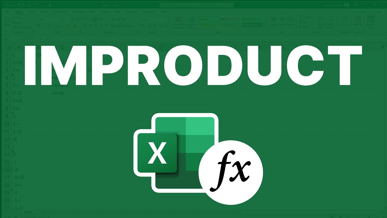 Multiply Complex Numbers - Excel IMPRODUCT Function