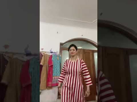 Beautiful cotton kurti#stuff- cotton#Stripes Pattern#Red-White stripes#All size available