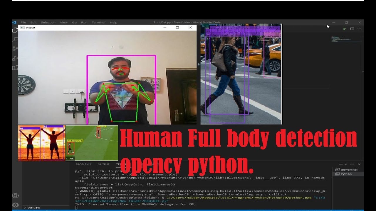 human body detection OpenCV python.