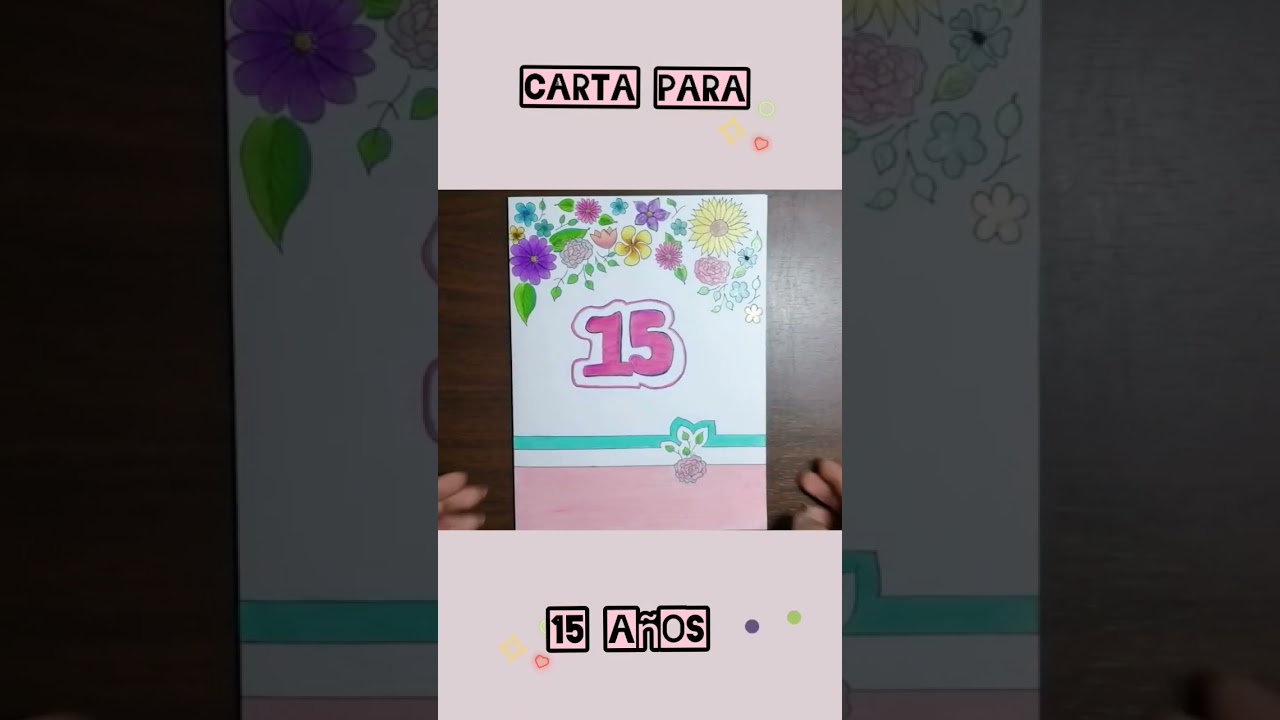 🎉Carta para 15 años🎉🎊, ✨Dibuja y colorea ✨ 😉 #shorts #diseños