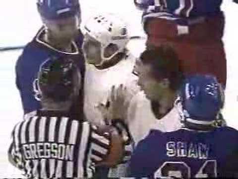 Chris Nilan vs. Dave Manson, October 08, 1989 - New York Rangers vs ...
