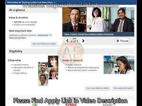 Banting Postdoctoral Annual Fellowships Canada 2024–25, 2-Yr High Salary, 70-140 Positions