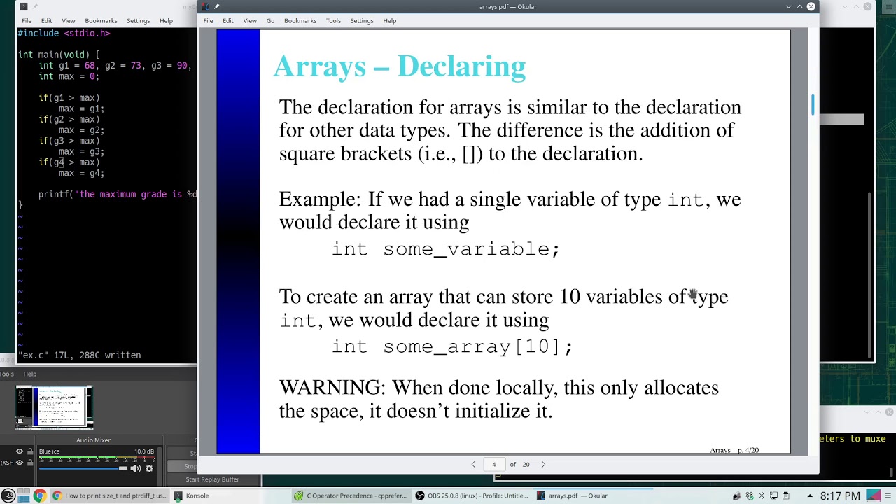 C Programming: One-Dimensional Arrays