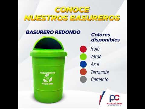Basurero redondo y basurero plano