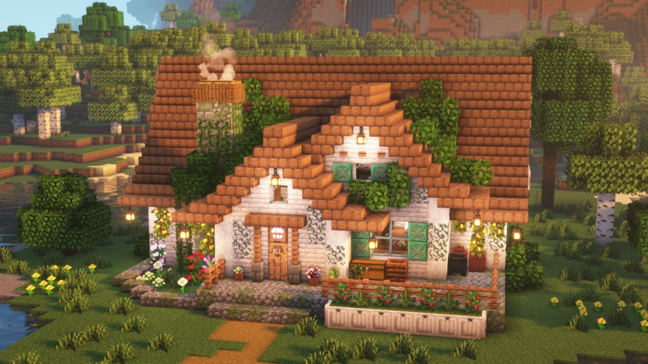 [Minecraft] 🌿 Aesthetic Pale Oak House Tutorial - Minecraft Builders