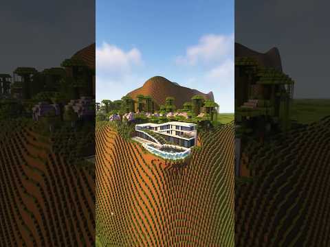 Minecraft: Modern Cliff Mansion | Timelapse | Tutorial | #shorts #builds #minecraft