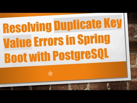 Resolving Duplicate Key Value Errors in Spring Boot with PostgreSQL