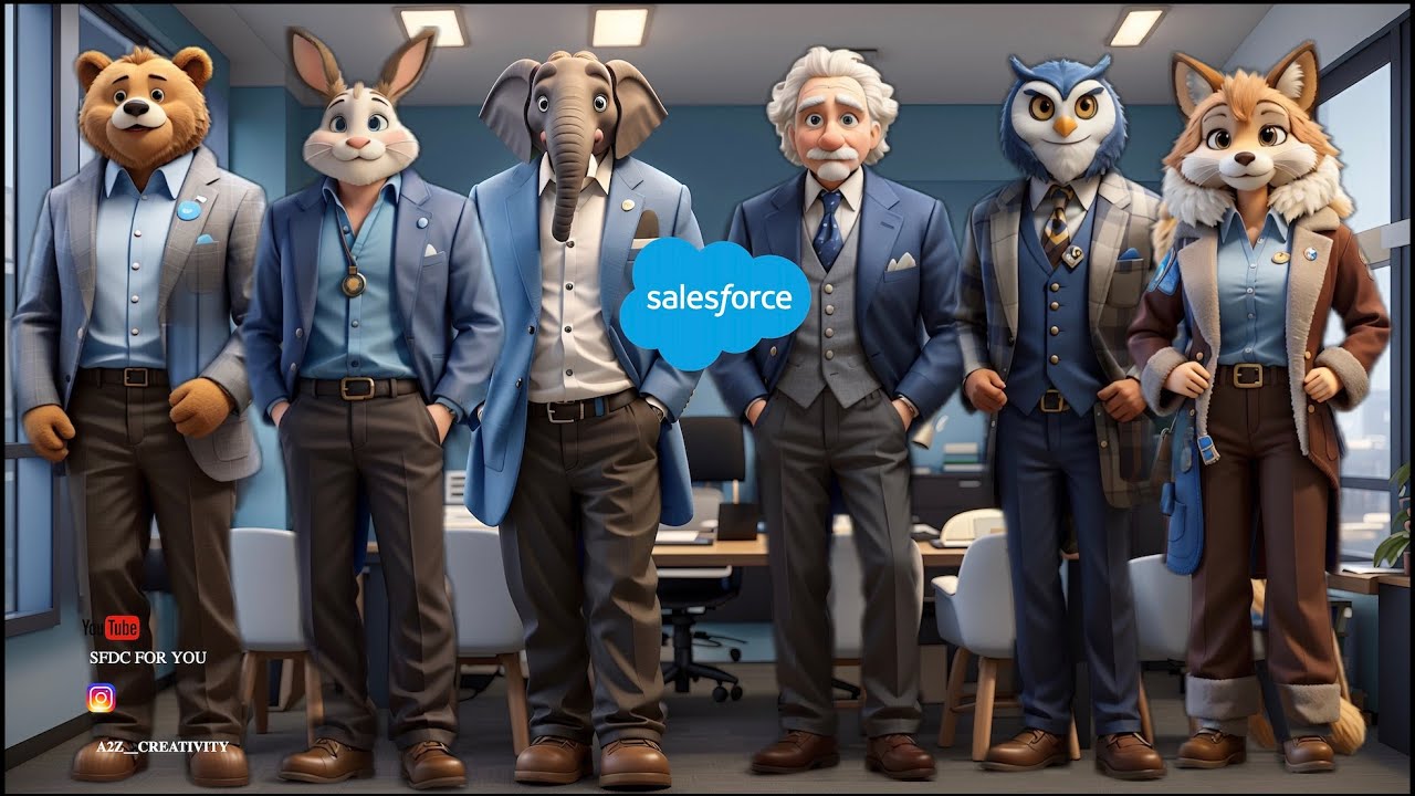 Salesforce Mascots Characters | Salesforce Cartoon Characters | Einstein | AI Generation | Lightning