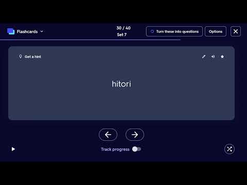 Hitori ~ 3 Second Japanese Quiz!!! Part of the Reshuffling Flashcards Set 7