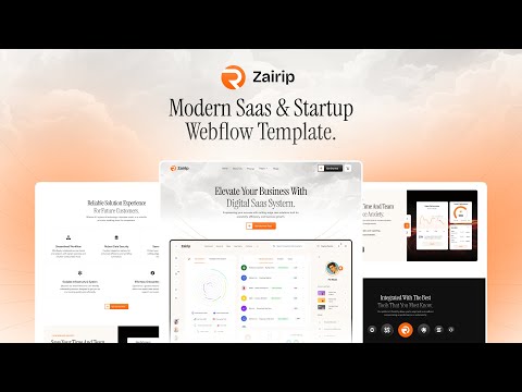 Zairip - SaaS & Startup Website Template | Best Webflow Templates for Tech Companies