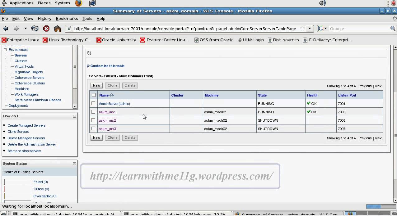 Administering Managed Server With Node Manager