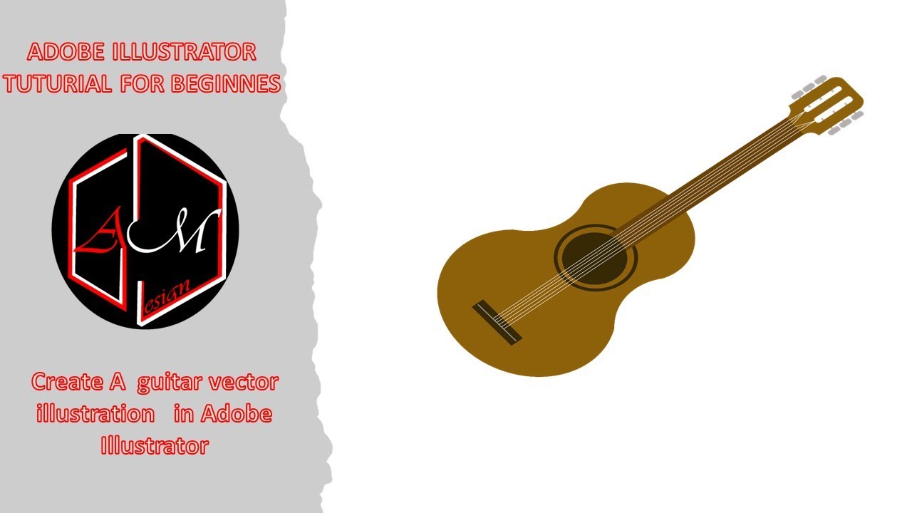 Create A  guitar vector illustration   in Adobe Illustrator