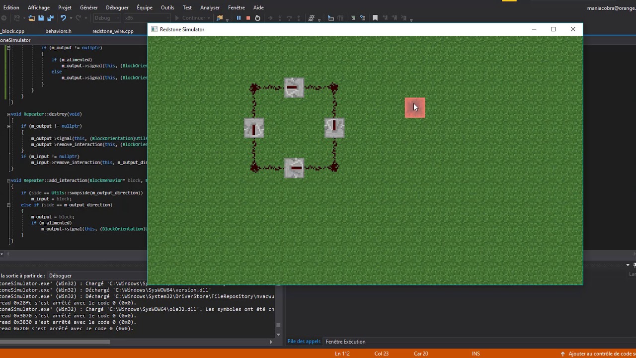 Minecraft Redstone Simulator (C++)