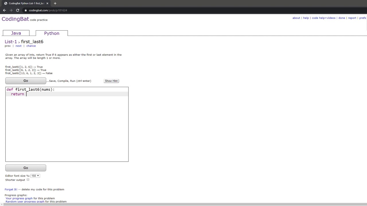 List-1 (first_last6) Python Tutorial || Codingbat.com