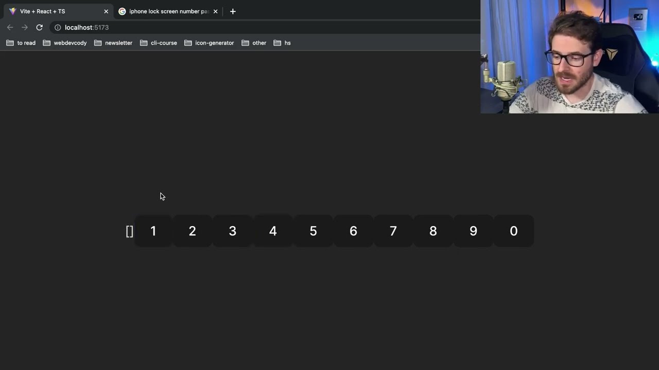 This is a great beginner react challenge (passcode)