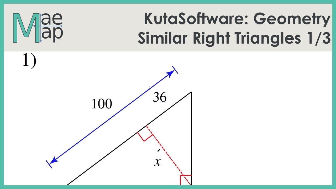 KutaSoftware: Geometry- Similar Right Triangles Part 1