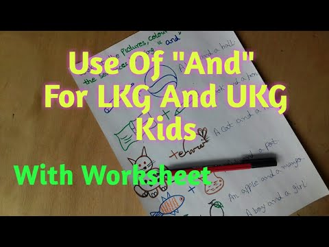 Use of "And" For LKG And UKG Kids with Worksheet #useofand #worksheetonand