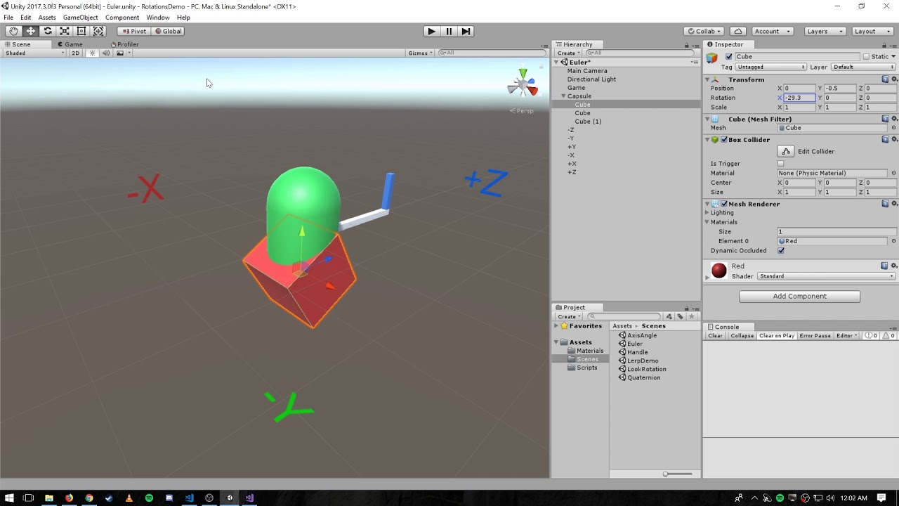 Unity - lesson 11 - rotations