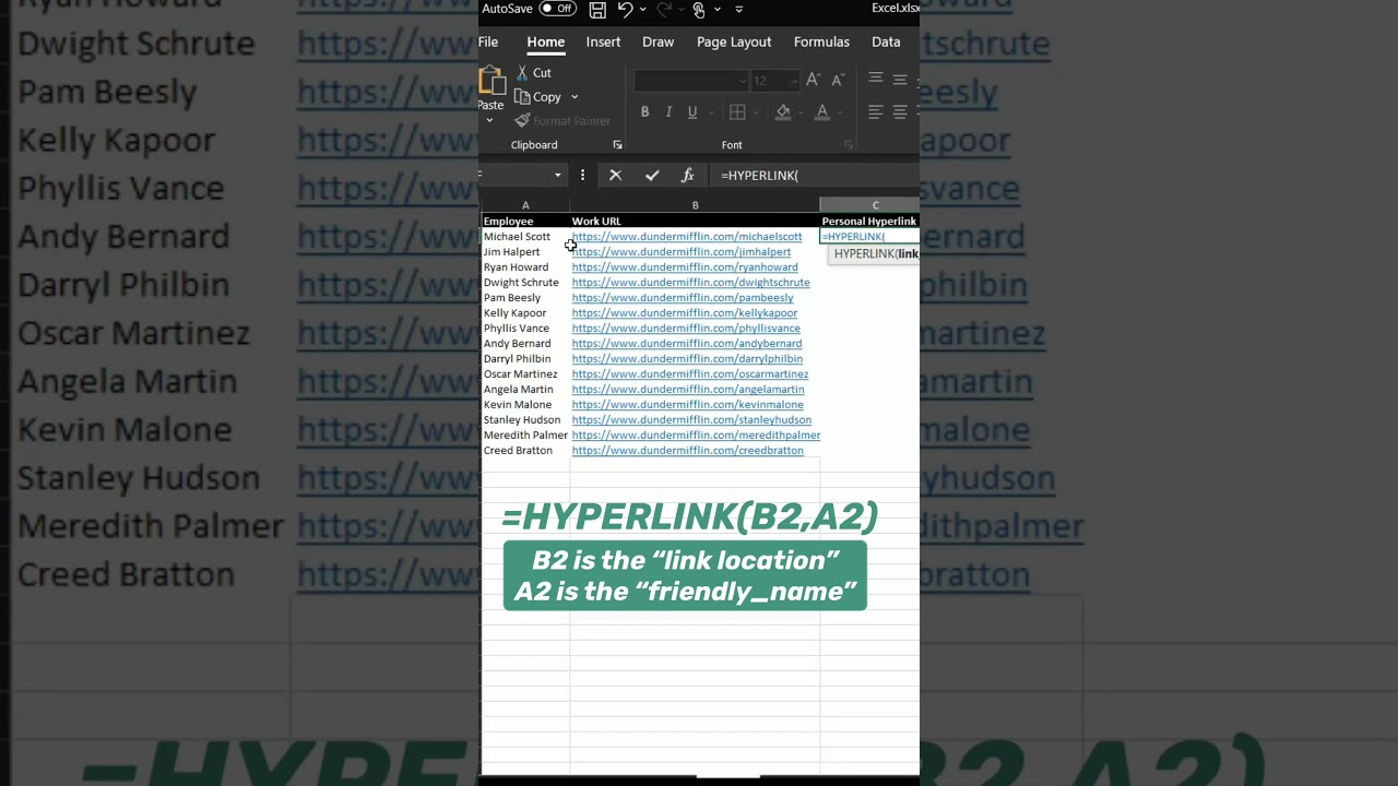 Click your way to efficiency with the Hyperlink formula in Excel! #hyperlink #sheets #exceltips