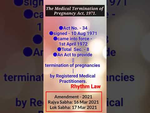 The Medical Termination of Pregnancy Act 1971 #mtpa #uppcsj #shorts #law #gs @RhythmLaw