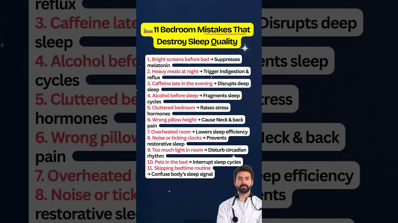 🛏️ 11 Bedroom Mistakes That Destroy Sleep Quality