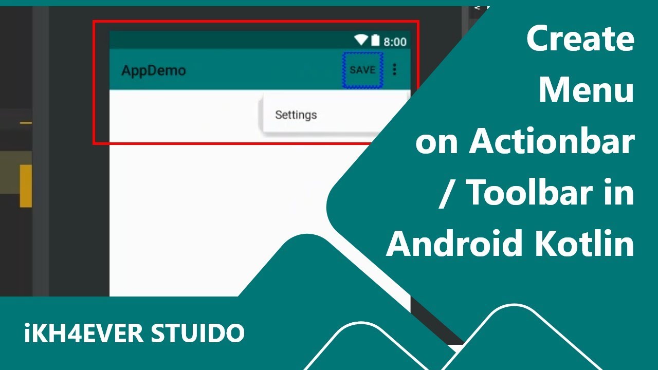 Android: How to Create Menu in actionbar or tool bar with kotlin android studio (2019)